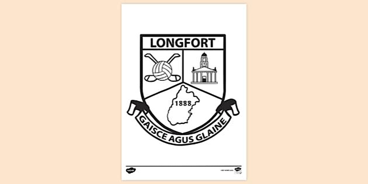 Longford GAA Crest Colouring Sheet | Colouring Sheets