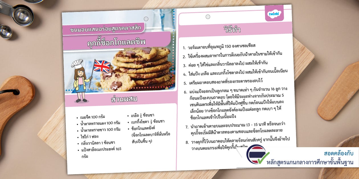 สูตรทำคุกกี้รสช็อกโกแลตชิพ