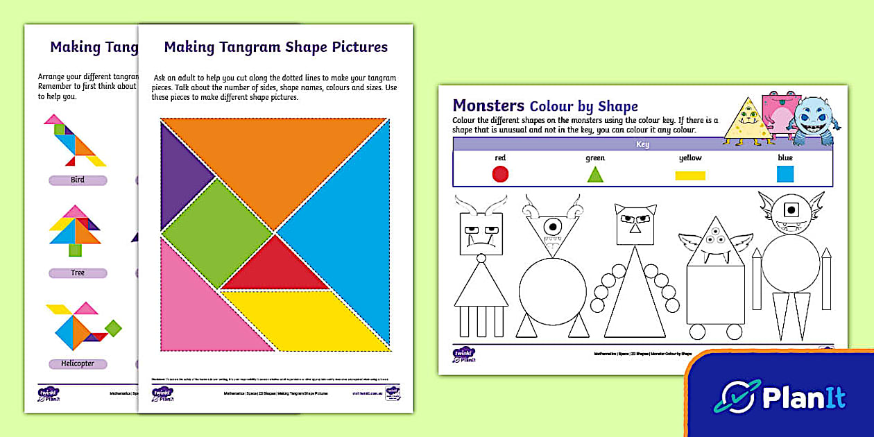 Foundation Space: 2D Shapes Home Learning Tasks - Twinkl
