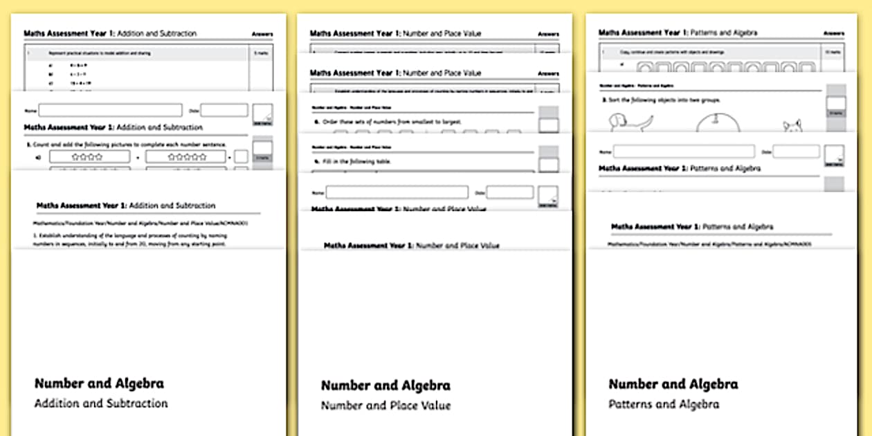 Kindergarten Number and Algebra Assessment Pack - Twinkl