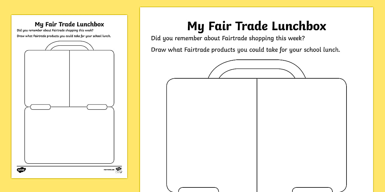Editable Fair Trade Lunchbox Worksheet (teacher made)