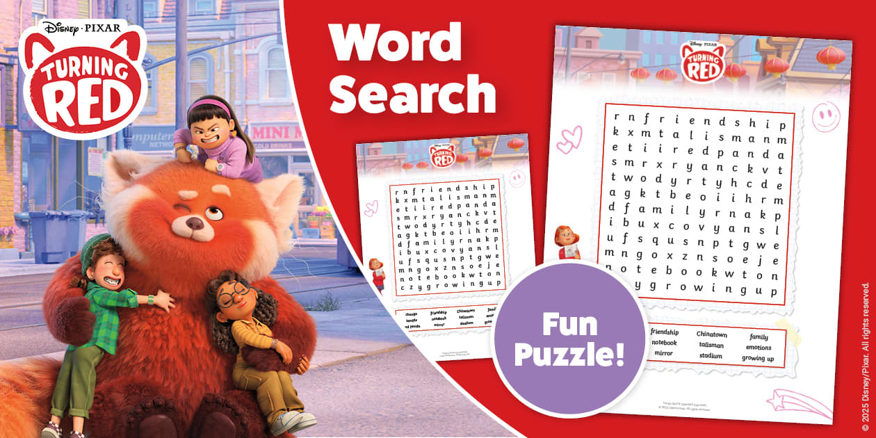 Turning Red: Word Search