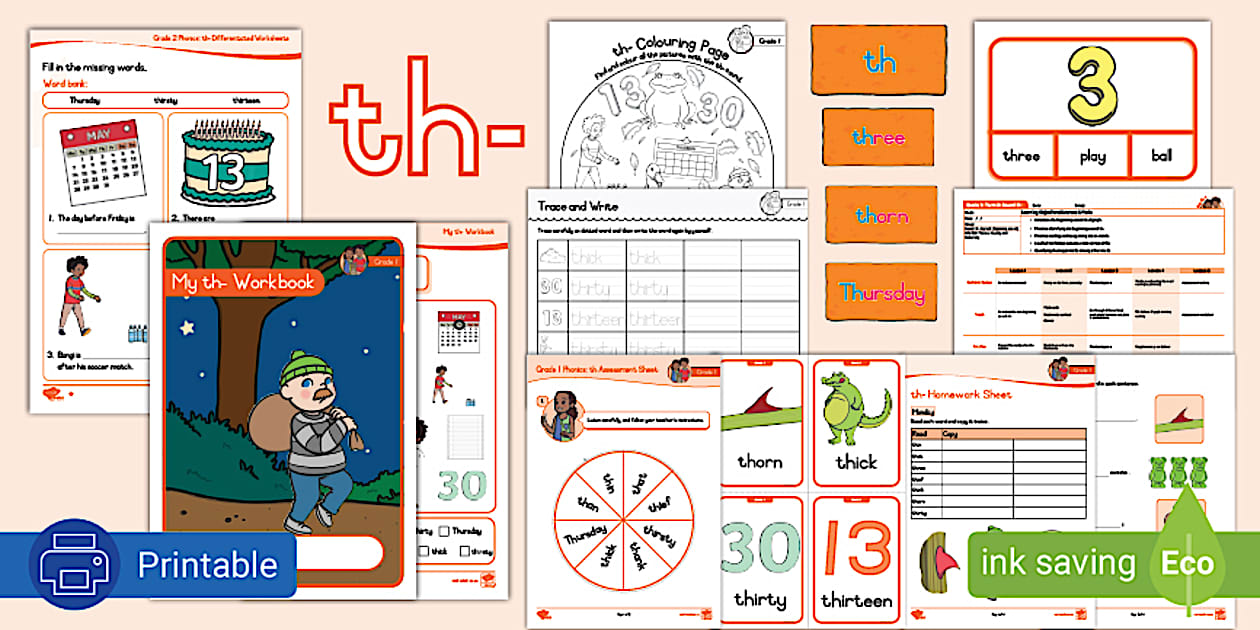 Grade 1 Phonics Pack th- (Lehrer gemacht) - Twinkl