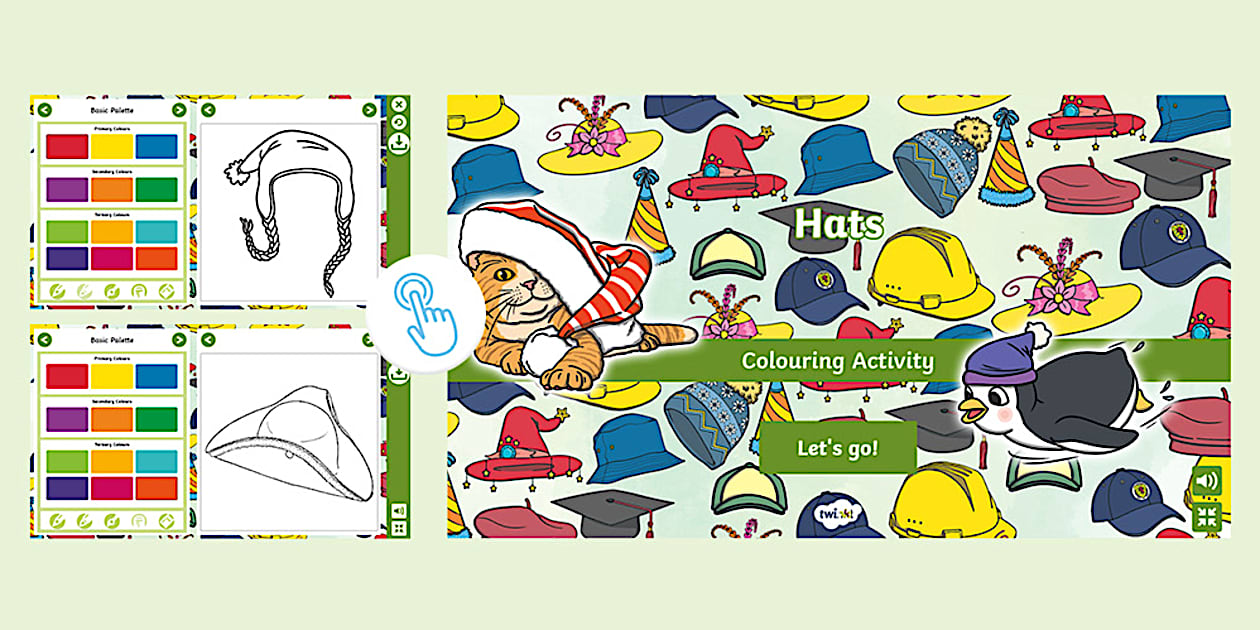 Hats Interactive Colouring - Twinkl Hats (Teacher-Made)