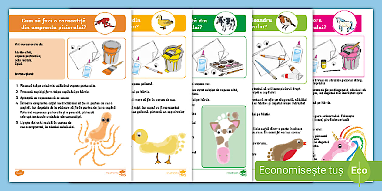 Cum să faci diferite viețuitoare din amprenta piciorului