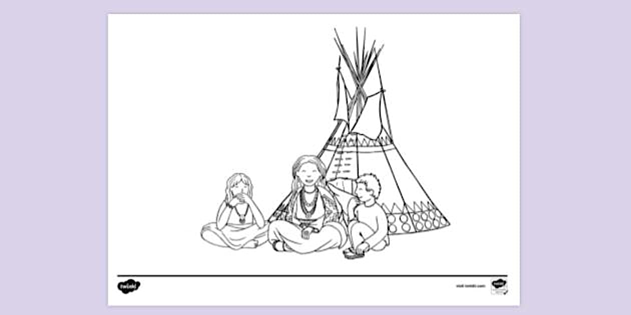 Elder Telling Children a Story Colouring | Colouring Sheets