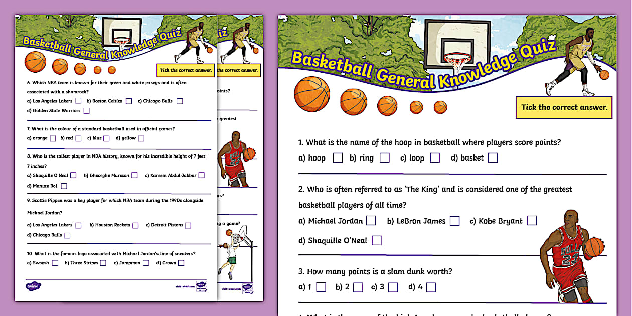 Basketball General Knowledge Quiz (teacher made) - Twinkl