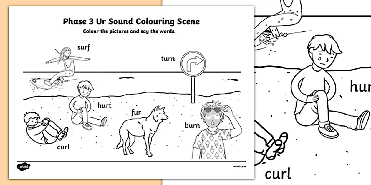 Phase 3 ur Sound Colouring Scene - Twinkl