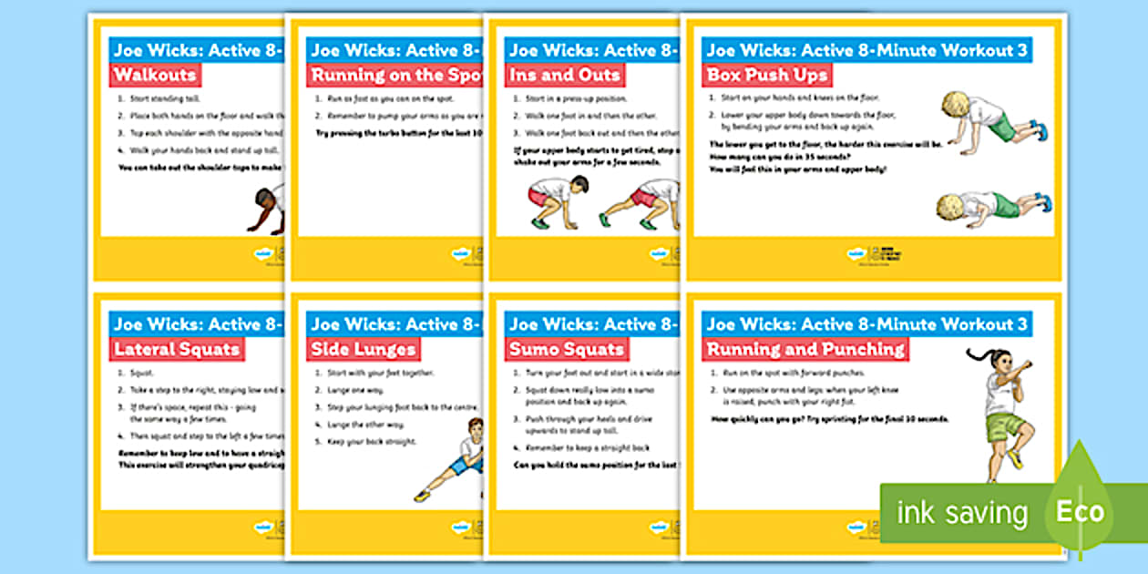 FREE! - Joe Wicks PE: Active 8-Minute Workout 3 Cards