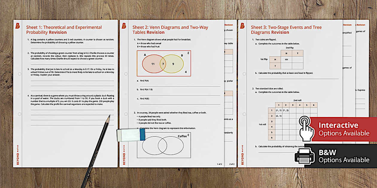 Year 10 Probability Questions (teacher made) - Twinkl