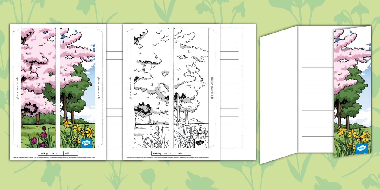 Spring Folding Writing Template (teacher made) - Twinkl