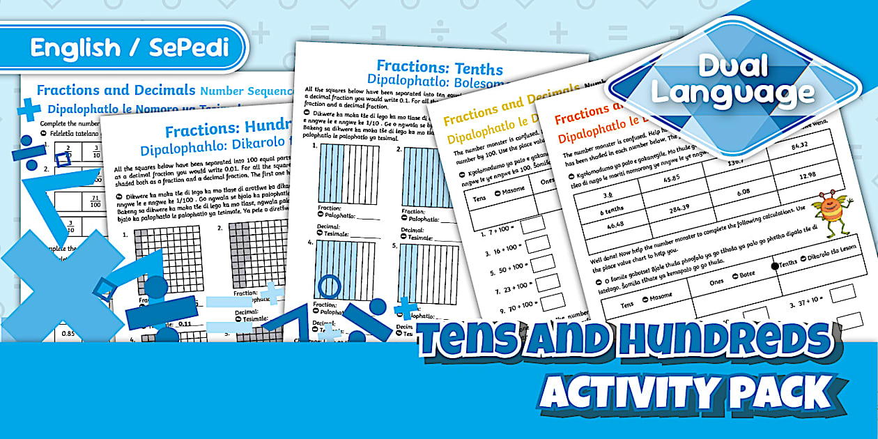Grade 4 Maths Term 1 Tens and Hundreds Activity Pack Sepedi