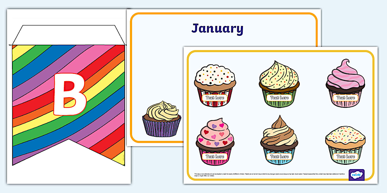 Cupcakes Birthday Display Pack (teacher made) - Twinkl