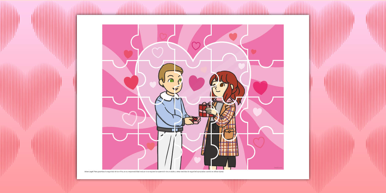 Puzle: San Valentín (Teacher-Made) - Twinkl