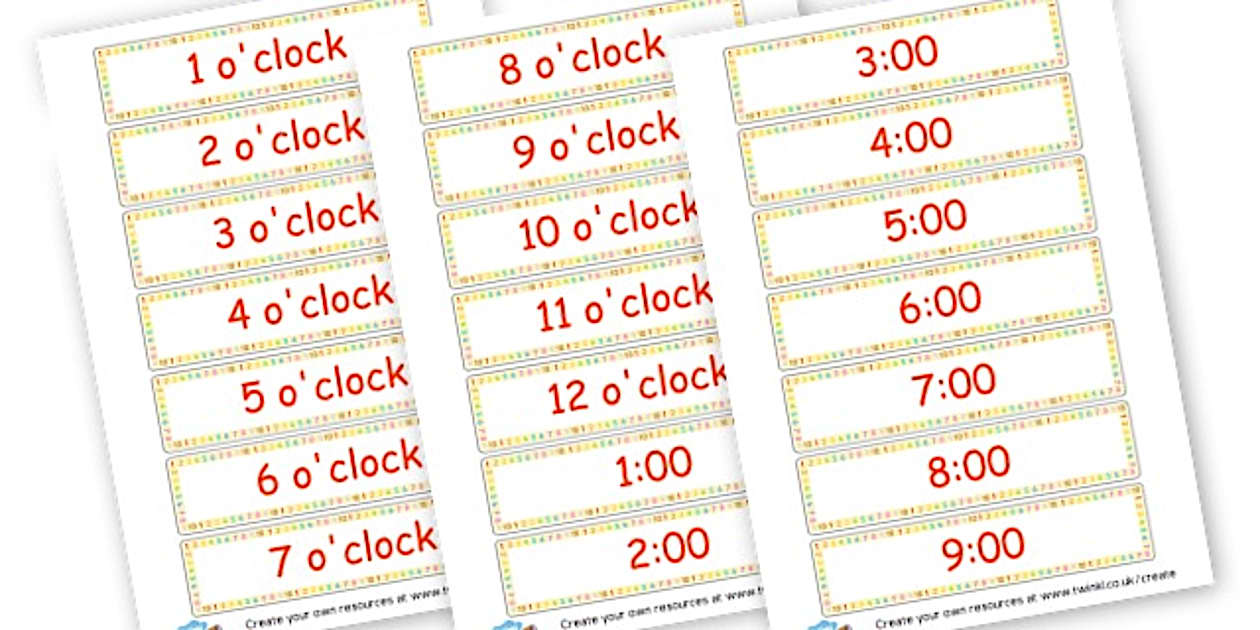 o'clock Time Cards (teacher made) - Twinkl