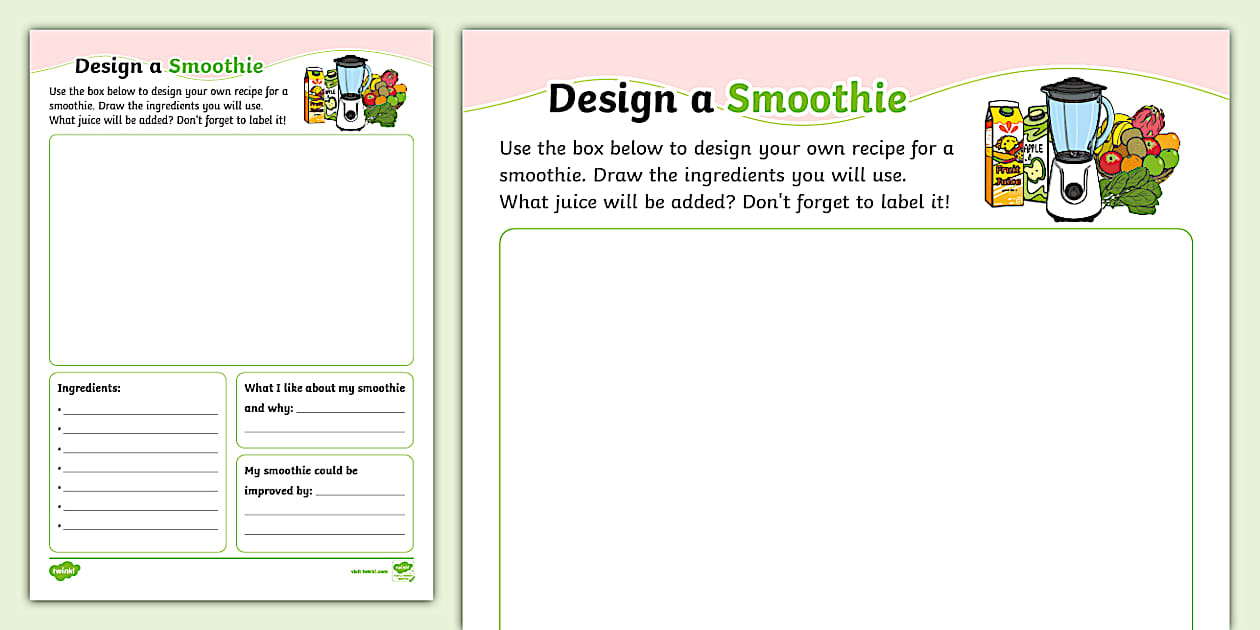 Design a Smoothie Activity (teacher made) - Twinkl