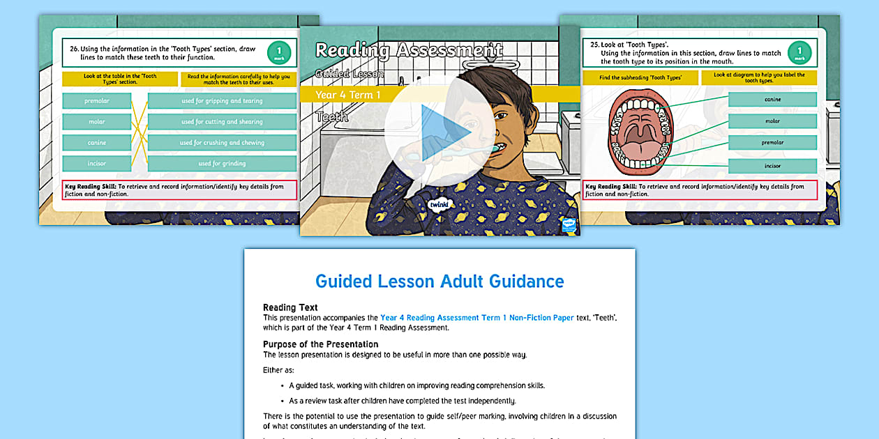 Year 4 Term 1 Non-Fiction Reading Assessment Guided Lesson Teaching Pack