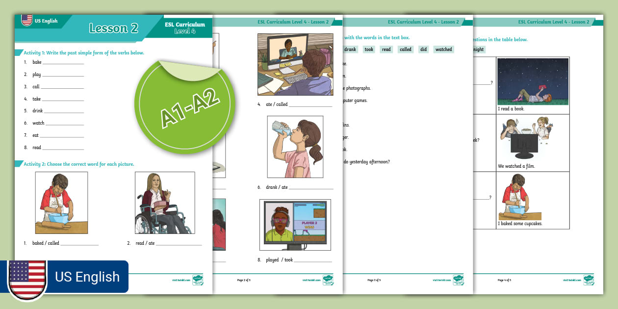 ESL Curriculum (US-English Version) Level 4 Lesson 2 Worksheet