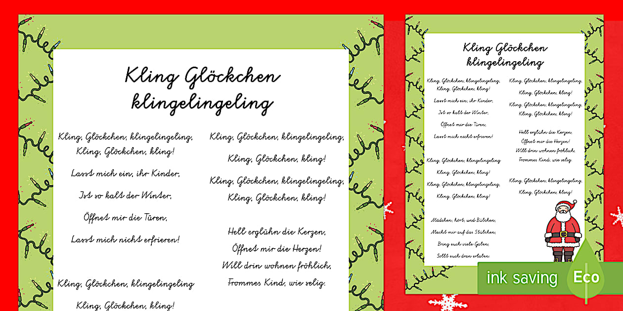 Kling Glöckchen Klingelingeling Poster DIN A4 - Twinkl
