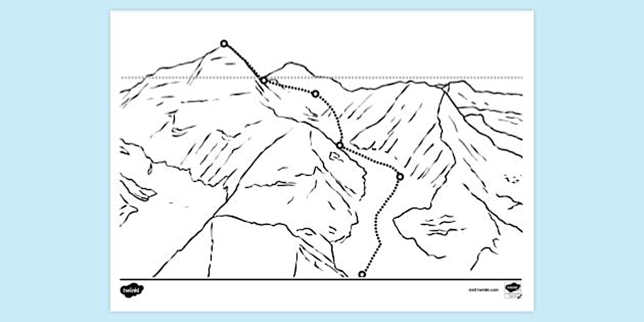 Mount Everest Colouring Sheet | Printable Colouring Pages