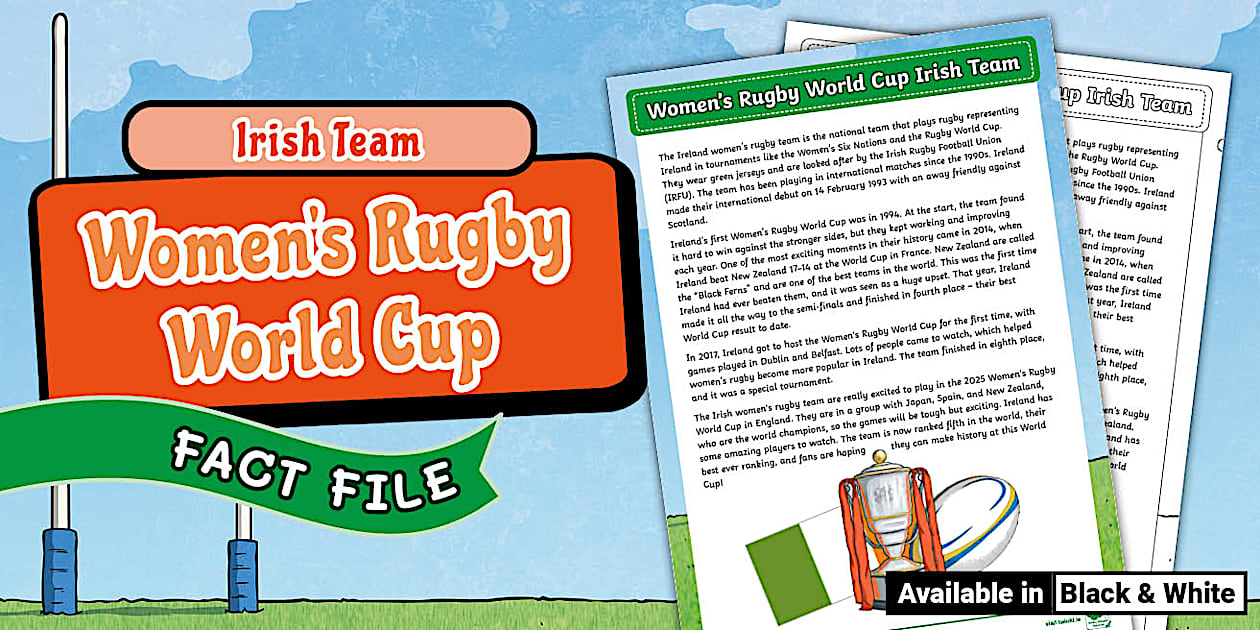 Women's Rugby World Cup Irish Team Fact File (teacher made)