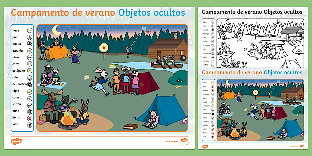 Ficha de actividad: Campamento de verano - Objetos ocultos