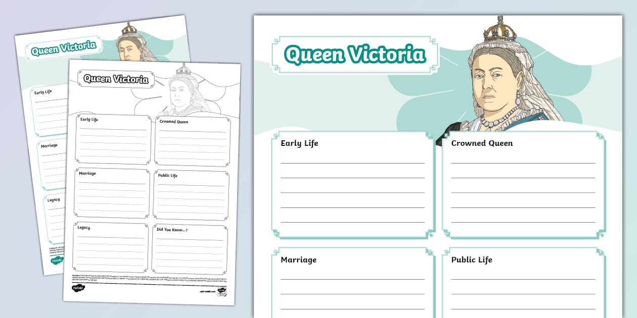 Queen Victoria Fact File Template (teacher made) - Twinkl