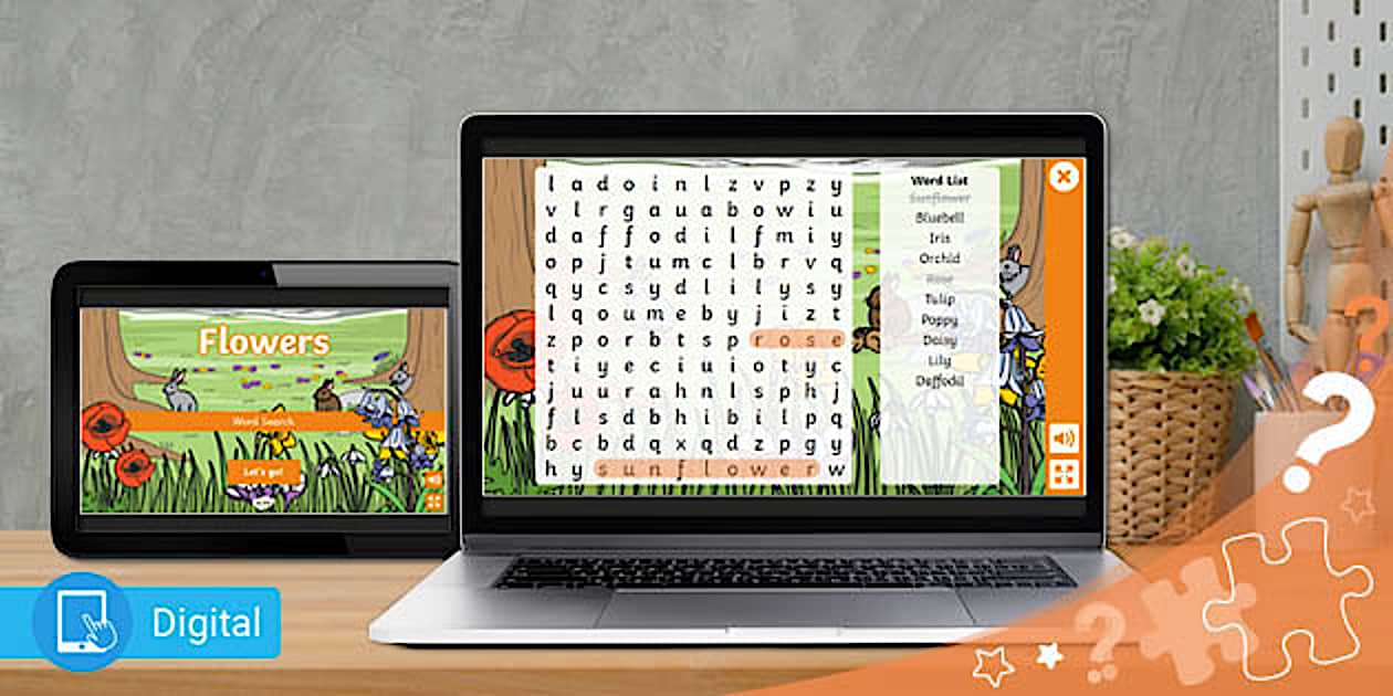 Interactive Flowers Word Search Activity | Twinkl Go!