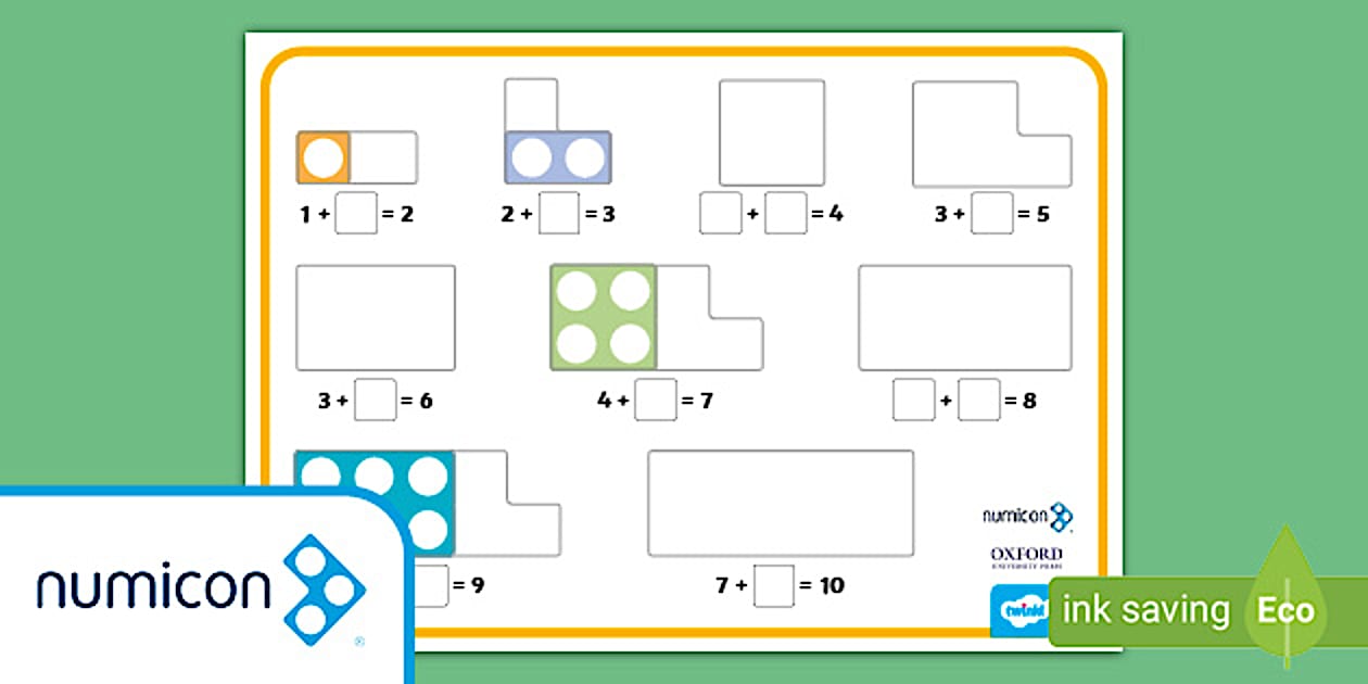 👉 Numicon Shapes Composition of Numbers to 10 Activity