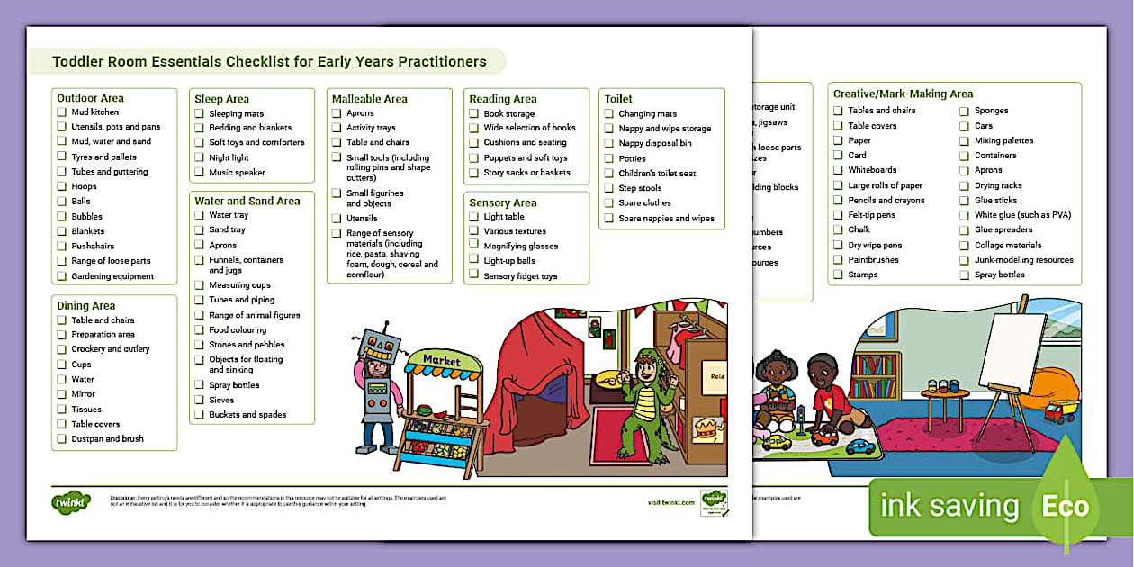 Toddler Room Essentials Checklist for EYFS Practitioners