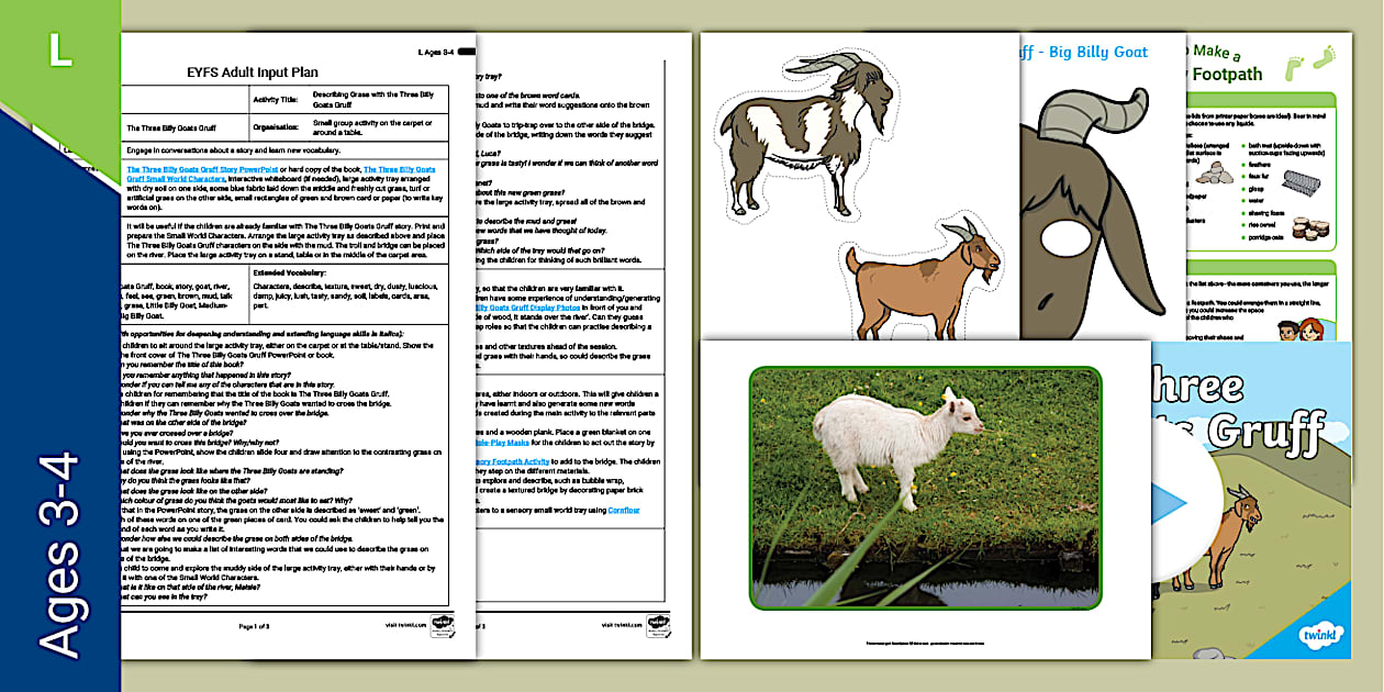 Describing Grass Billy Goats Gruff Plan and Resource Pack