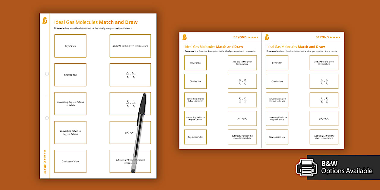 Ideal Gas Molecules Match and Draw (teacher made) - Twinkl