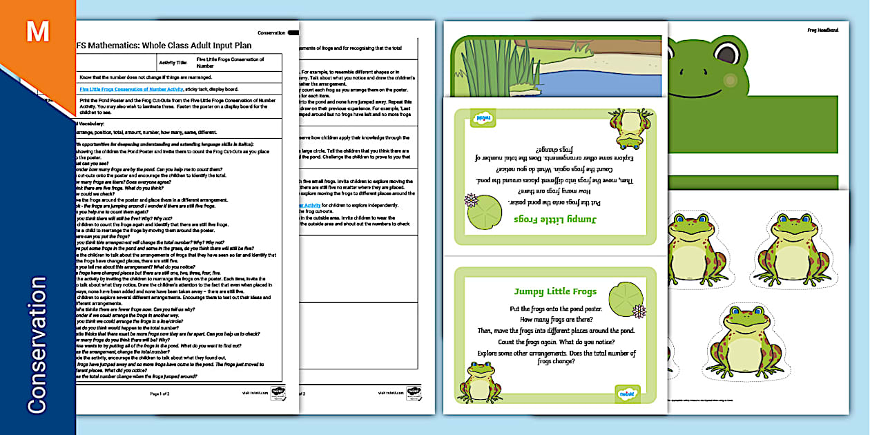 EYFS Maths Five Little Frogs Adult Input Plan and Resources