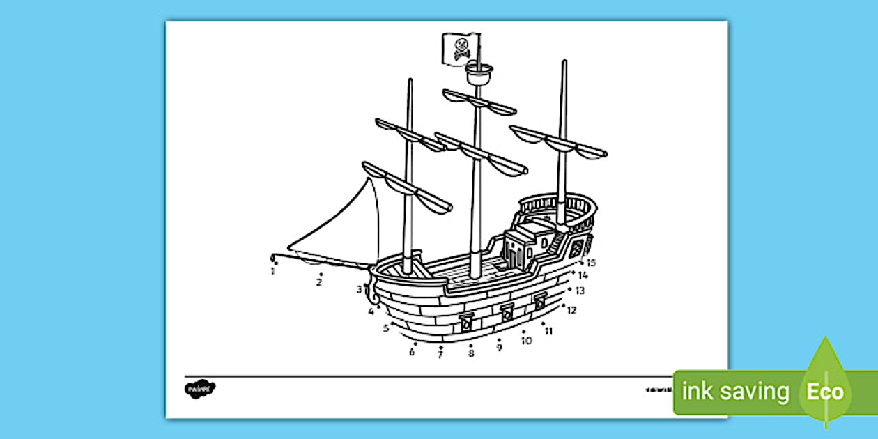 Pirate Ship Dot-To-Dot | Primary Resources | Twinkl - Twinkl