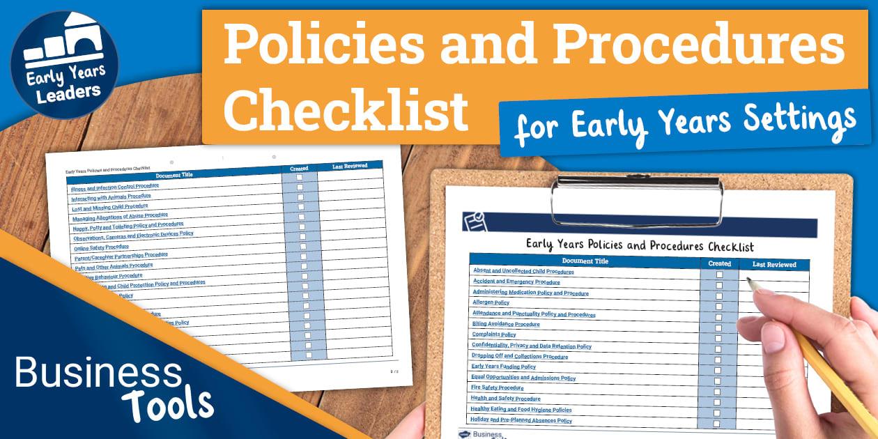 Early Years Policies and Procedures Checklist | Twinkl