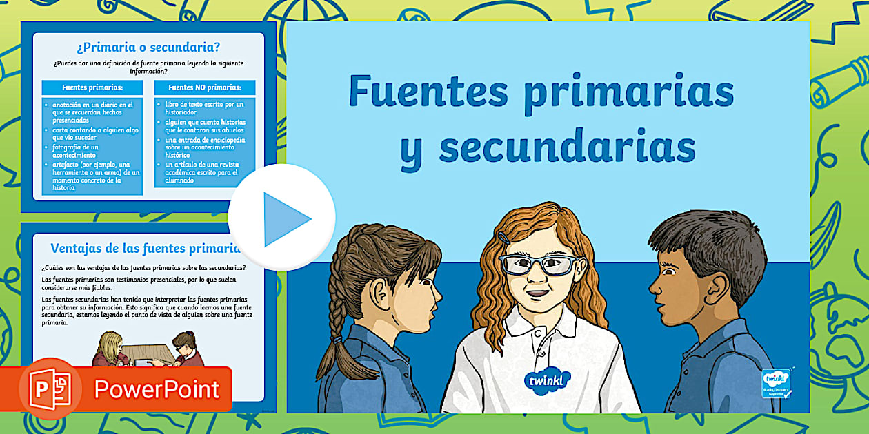 Presentación: Fuentes primarias y secundarias - Twinkl