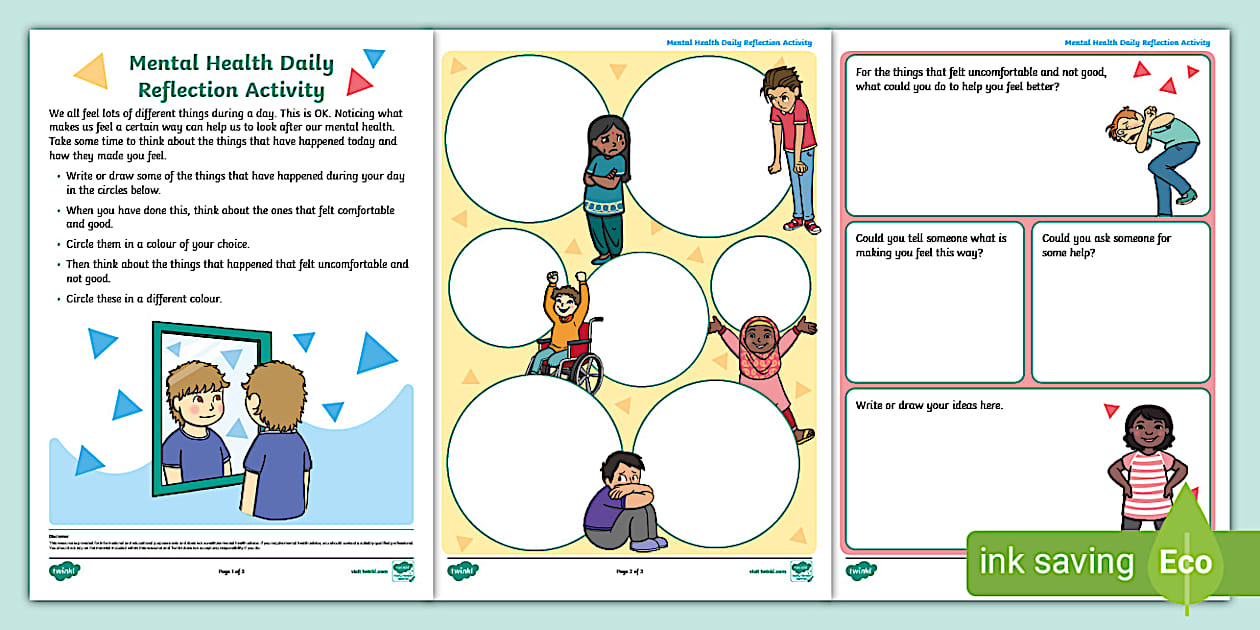 World Mental Health Day Daily Reflection for KS1 - Twinkl