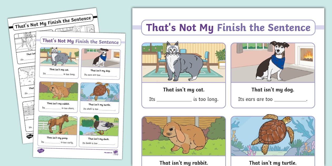 That's Not My Finish the Sentence Worksheet (teacher made)