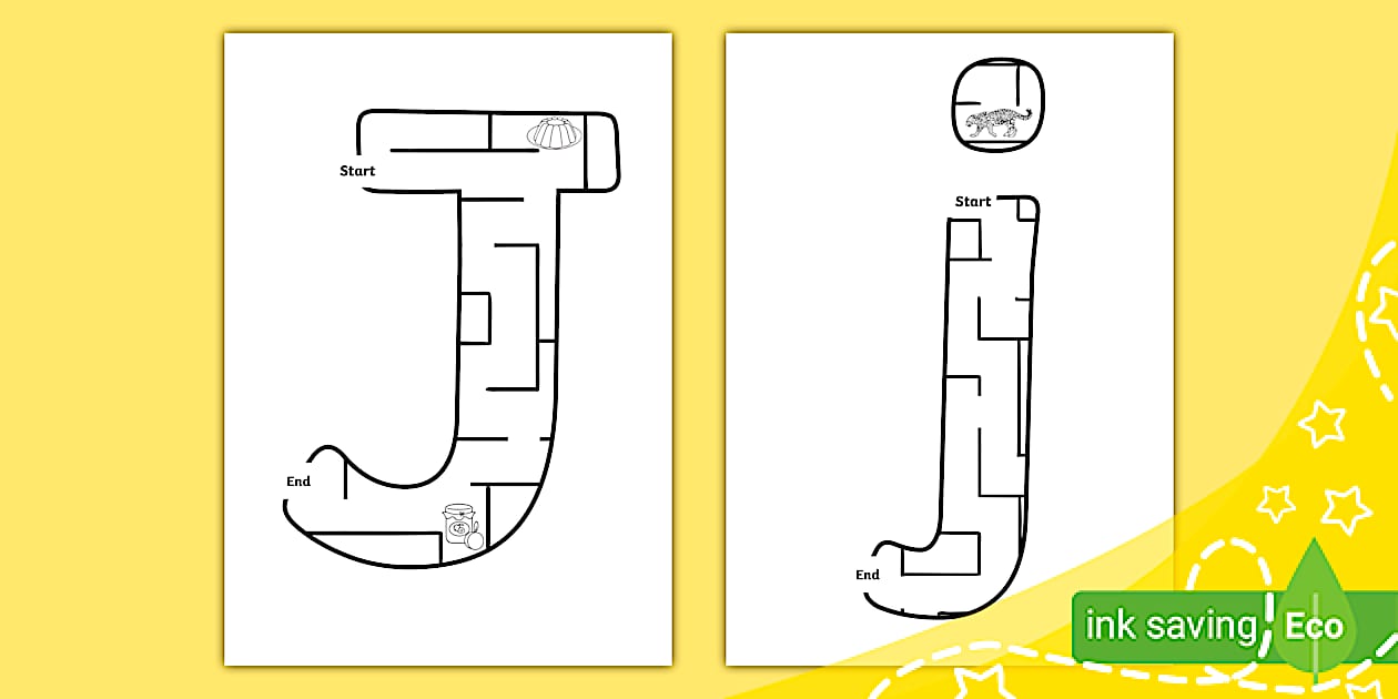 Alphabet Maze Jj (teacher made) - Twinkl