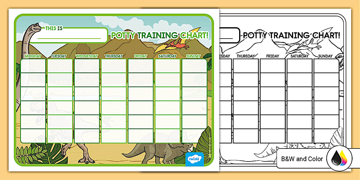 Dinosaur Potty Training Chart | PreK Resource | Twinkl USA