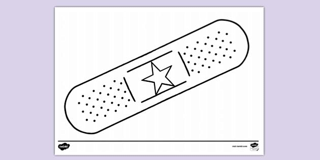 Plaster with Star Colouring Sheet | Colouring Sheets