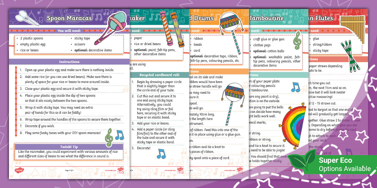 Make Your Own Musical Instruments Craft Instructions