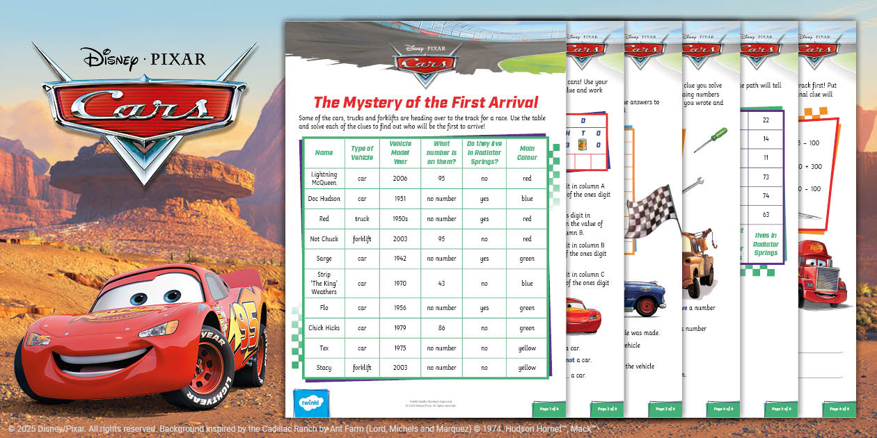 👉 Cars: Maths Mystery Activity [Ages 7-8] (teacher made)