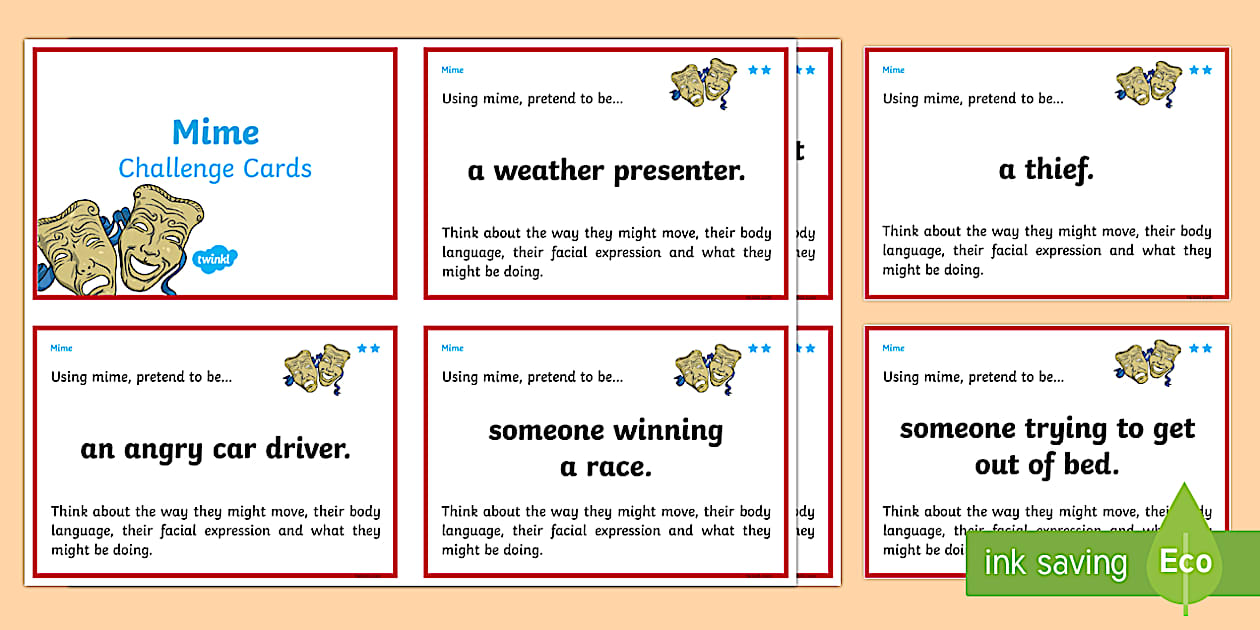 Differentiation in Drama - Things to Mime - CfE - Twinkl