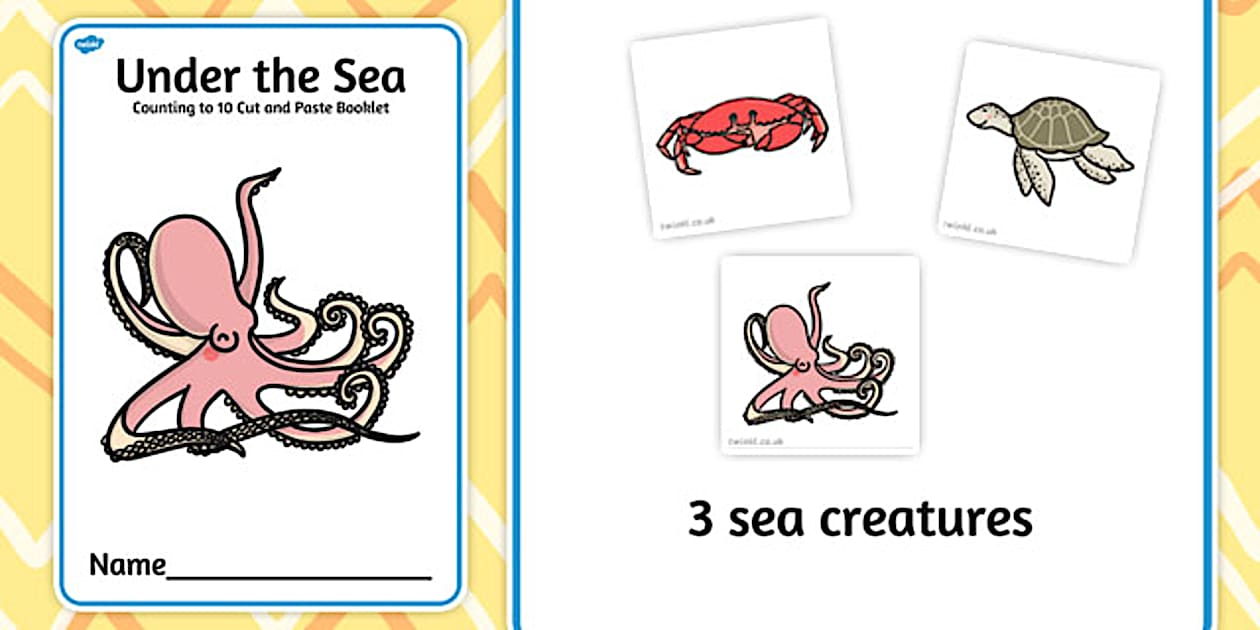 Under the Sea Counting to 10 Cut and Paste Booklet - cutting