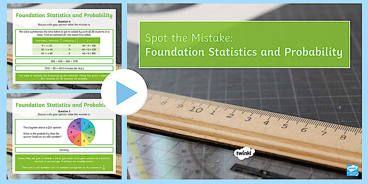 Probability and Statistics Spot the Mistake | Foundation Maths