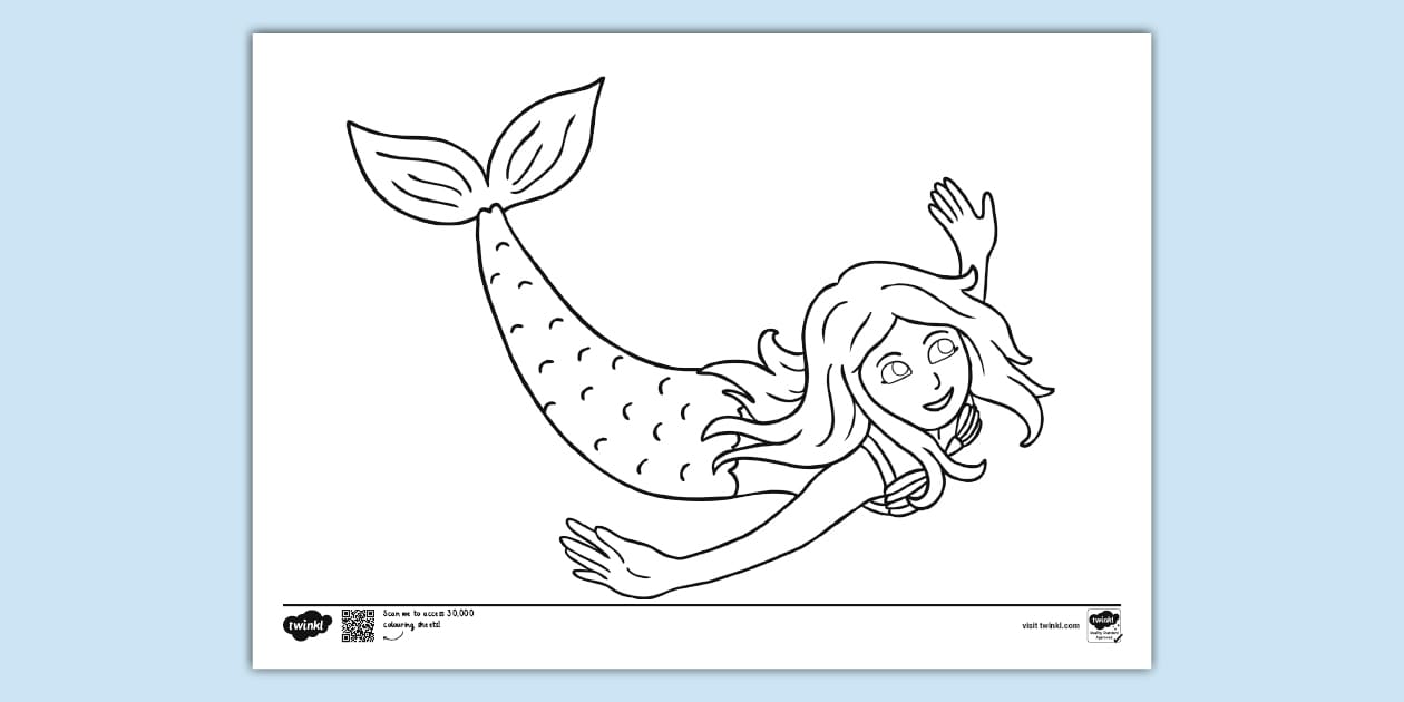 Mermaid Colouring Sheet | Colouring Sheets (teacher made)