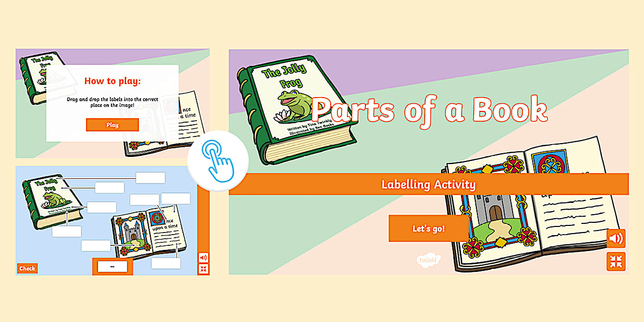 Parts of a Book Interactive Labelling Activity - Twinkl