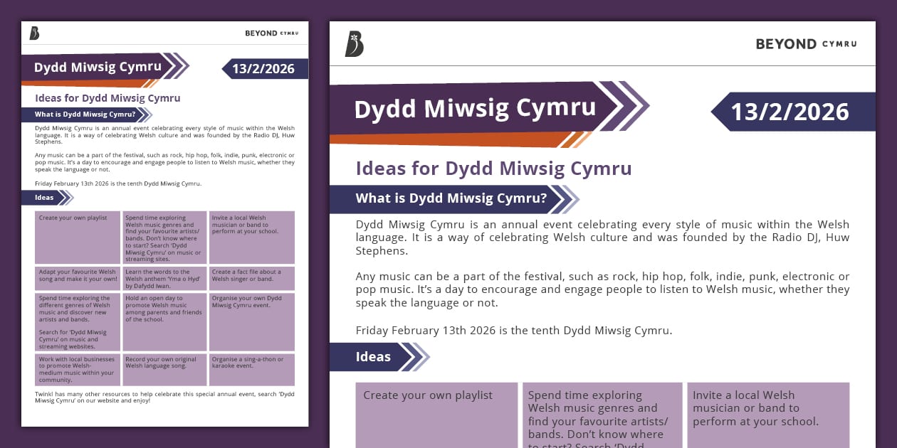 Dydd Miwsig Cymru 2026 Ideas