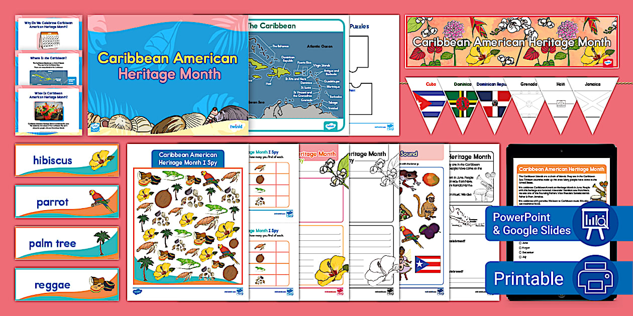 Caribbean American Heritage Month Activity Pack K-2nd Grade